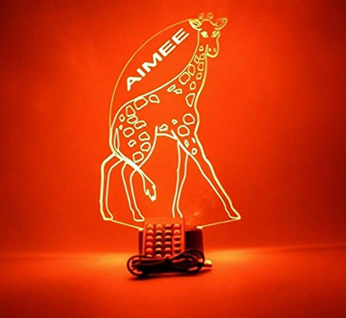 Giraffe Animal Night Light up Table Desk Lamp LED Personalized - Etsy