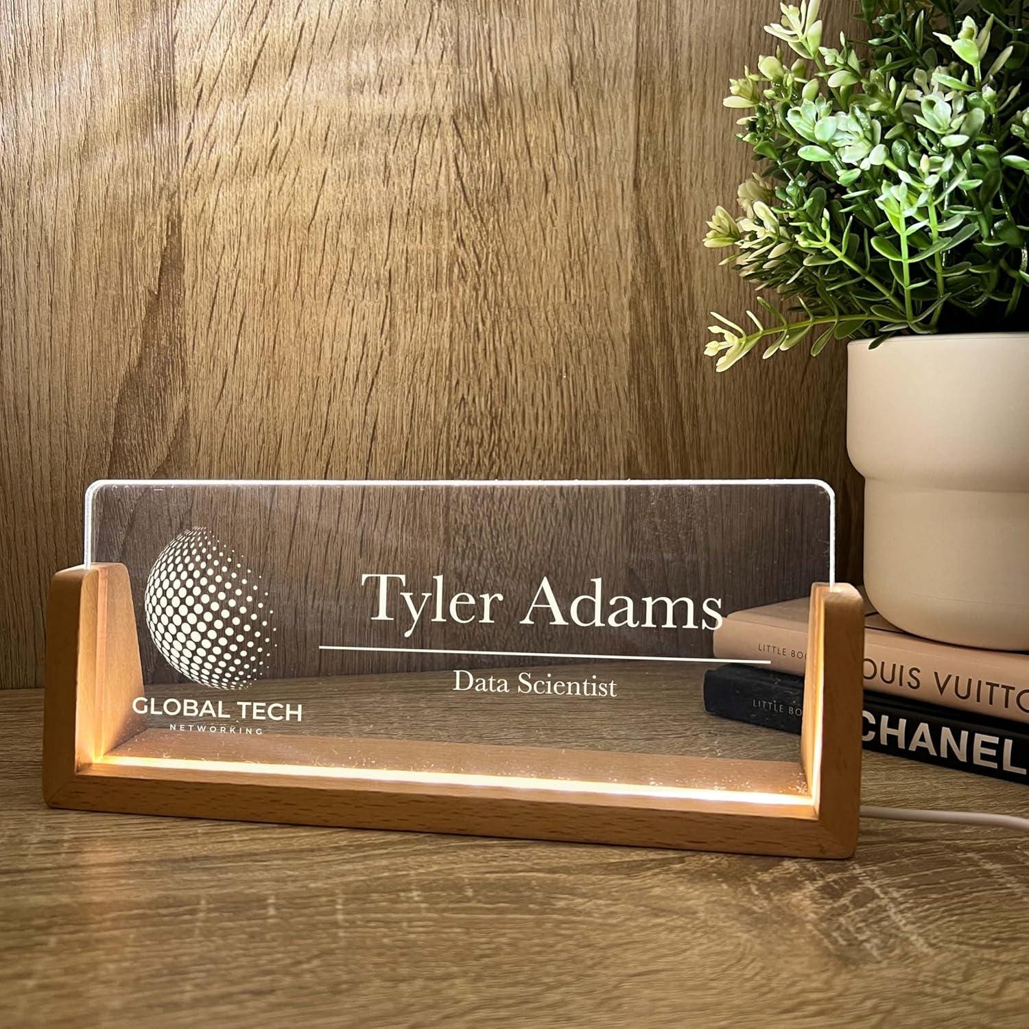Personalized Name & Title Desk Plate Stand | Featuring Your Custom ...