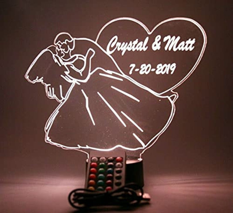 Wedding Couple Heart Night Light up Table Desk Lamp LED - Etsy