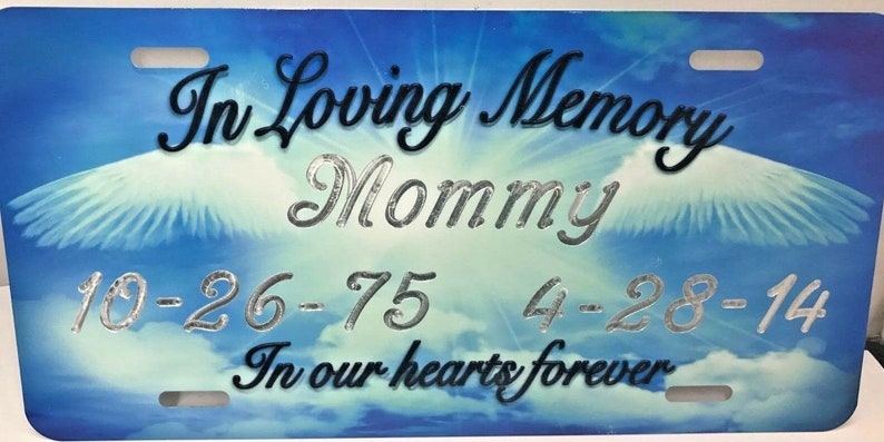 In Loving Memory R.I.P Personalized Custom License Vanity - Etsy