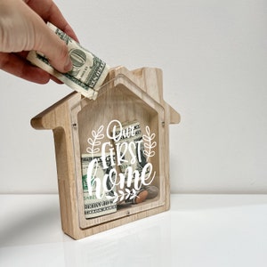 Our First Home House Warming Gift Personalized House Fund Bank, New ...