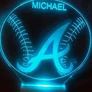 Atlanta Braves Sports Baseball Night Light Multi Color - Etsy