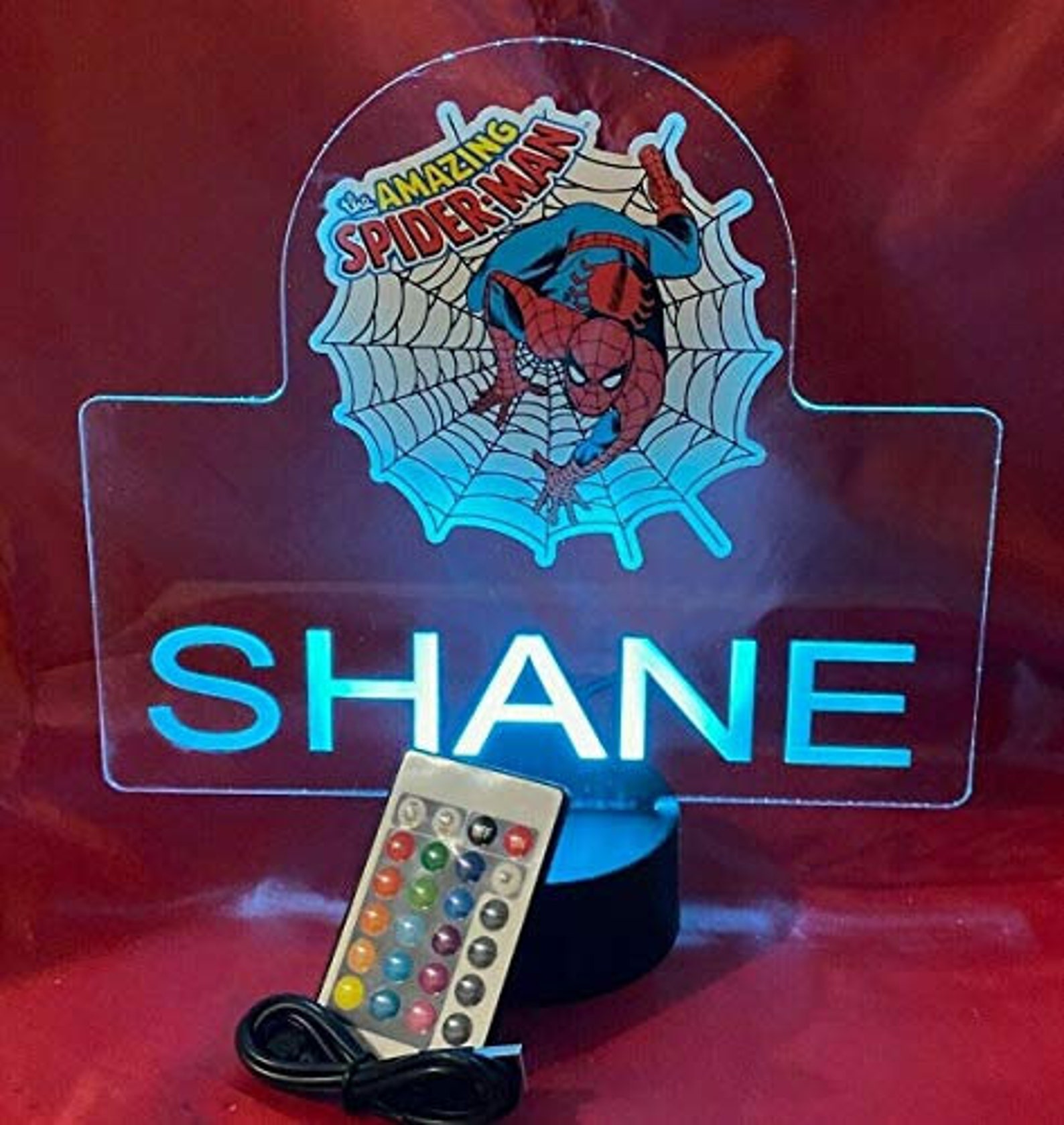 Spider Man Superheroes Night Light up Table Desk Lamp LED - Etsy