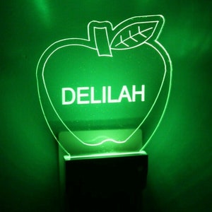 Apple Night Light Multi Color Personalized LED Wall Plug-in Cool-touch ...