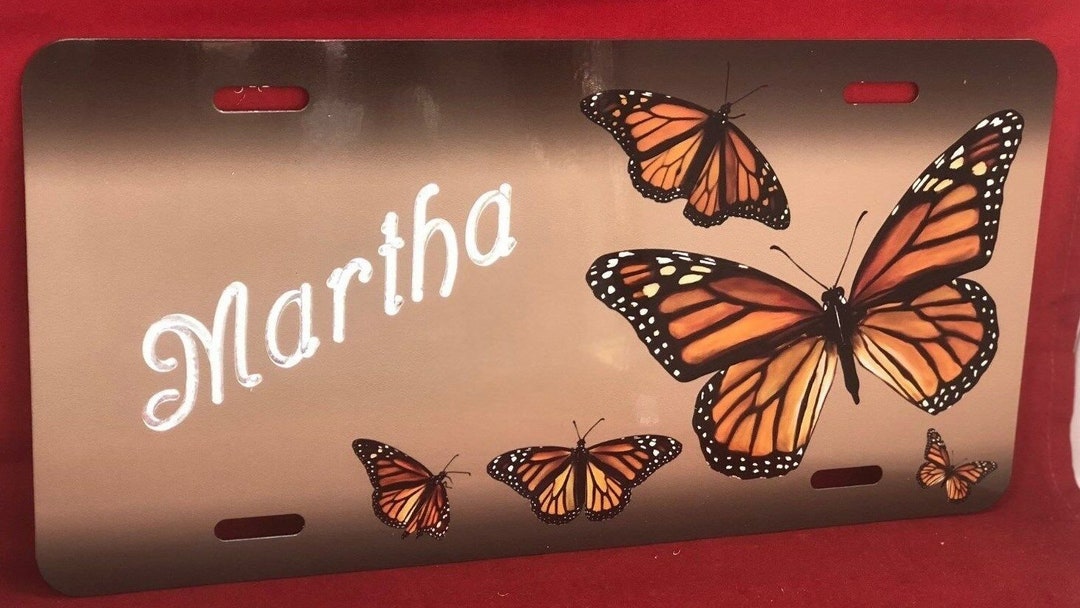 Butterfly Personalized Custom License Vanity Plate Free Engraved Auto ...