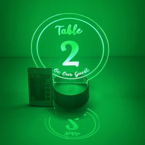Custom Made Light up 16 Colors LED Table Party Table Number Centerpiece ...