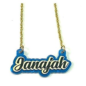 Personalized Name Plate Custom Name Necklace Nameplate Chain Script ...