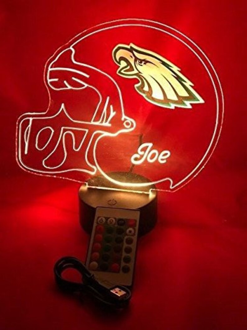 Philadelphia Eagles Night Light Up Table Lamp Football Helmet | Etsy