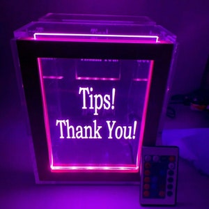 Fantastically Unique Thank You Tip Box Raffle Fund Raiser Donation Jar ...