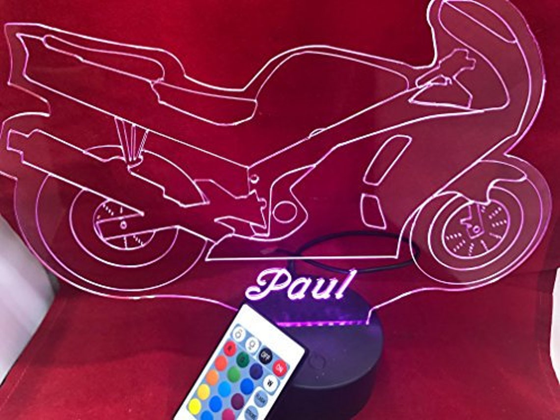 Motorcycle Bike Cycle Night Light Up Table Desk Lamp LED | Etsy