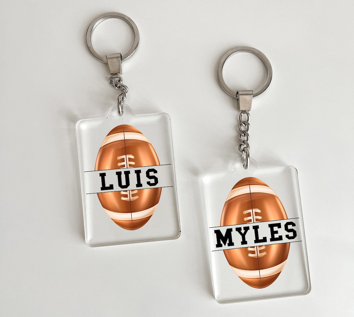 Football Ball Sports Player Team Keychain Personalized Custom Name Free ...