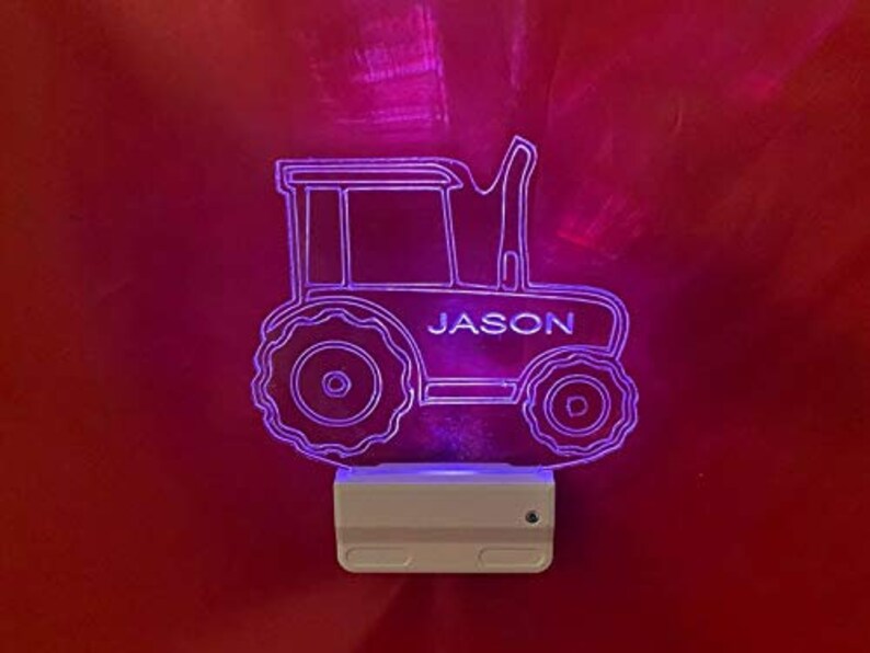 Tractor Night Light Multi Color Personalized LED Wall Plug-in | Etsy