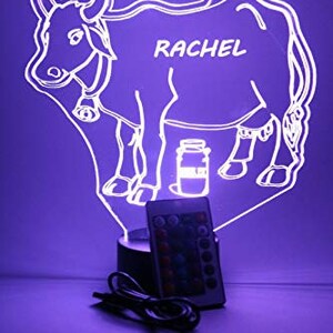 Cow Calf Bull Farm Animal Milk Night Light up LED Personalized FREE ...