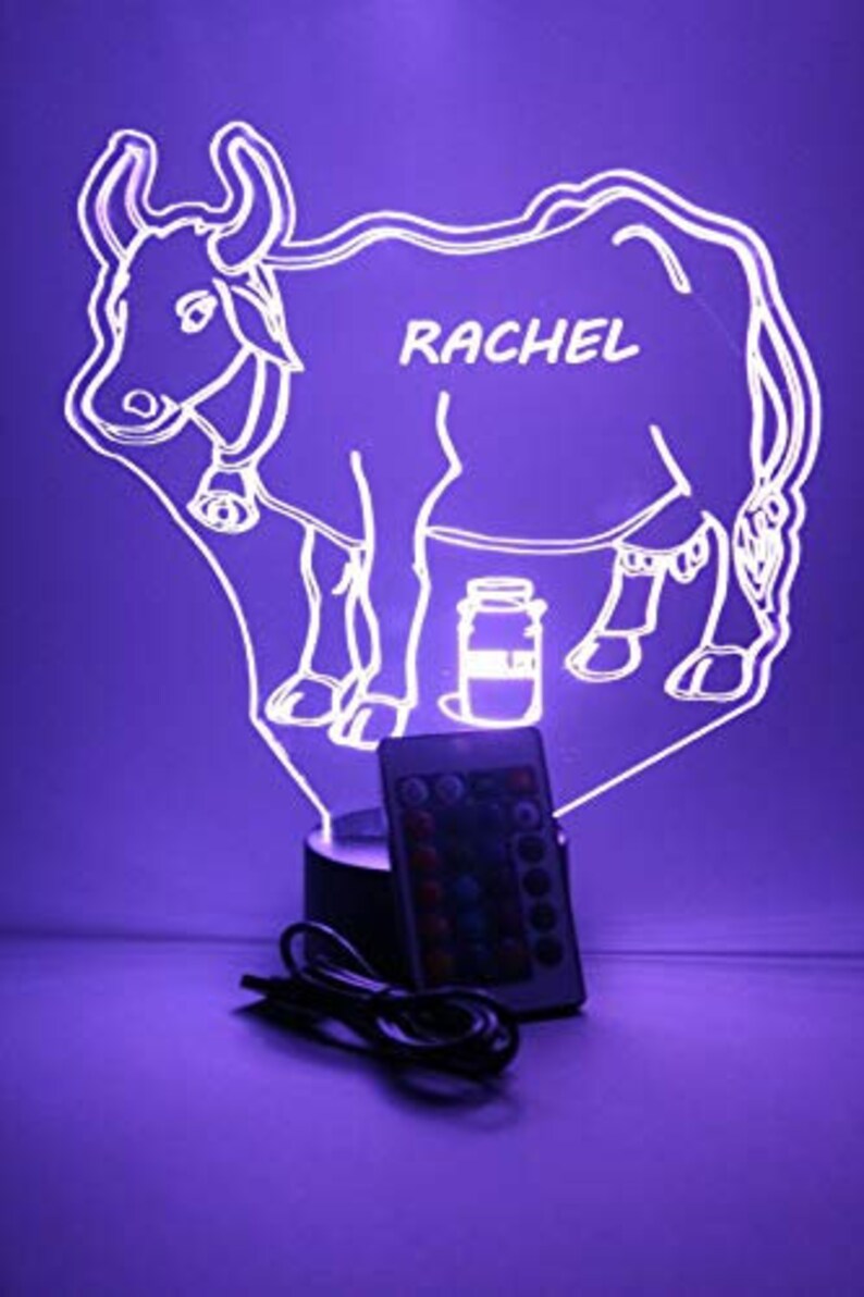 Cow Calf Bull Farm Animal Milk Night Light up LED Personalized - Etsy