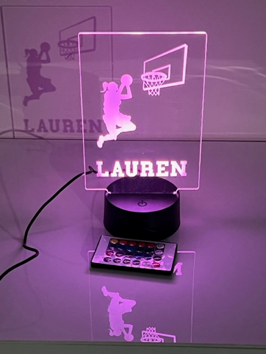 Girl Female Basketball Ball Team Player Fan Sports Night Light up Table ...