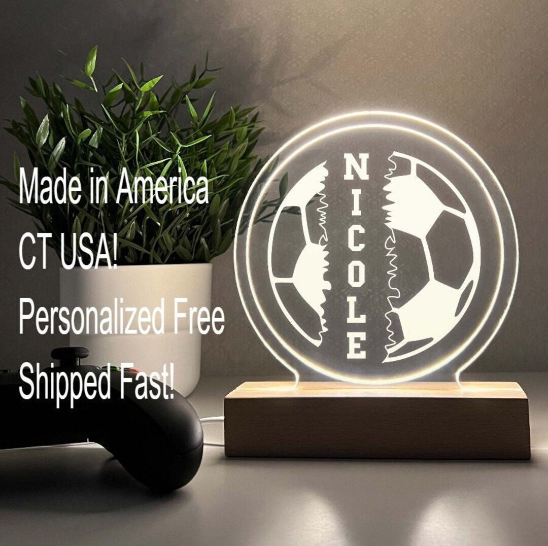Personalized SOCCER 3D Night Light | Soccerball | Gift for Soccer ...