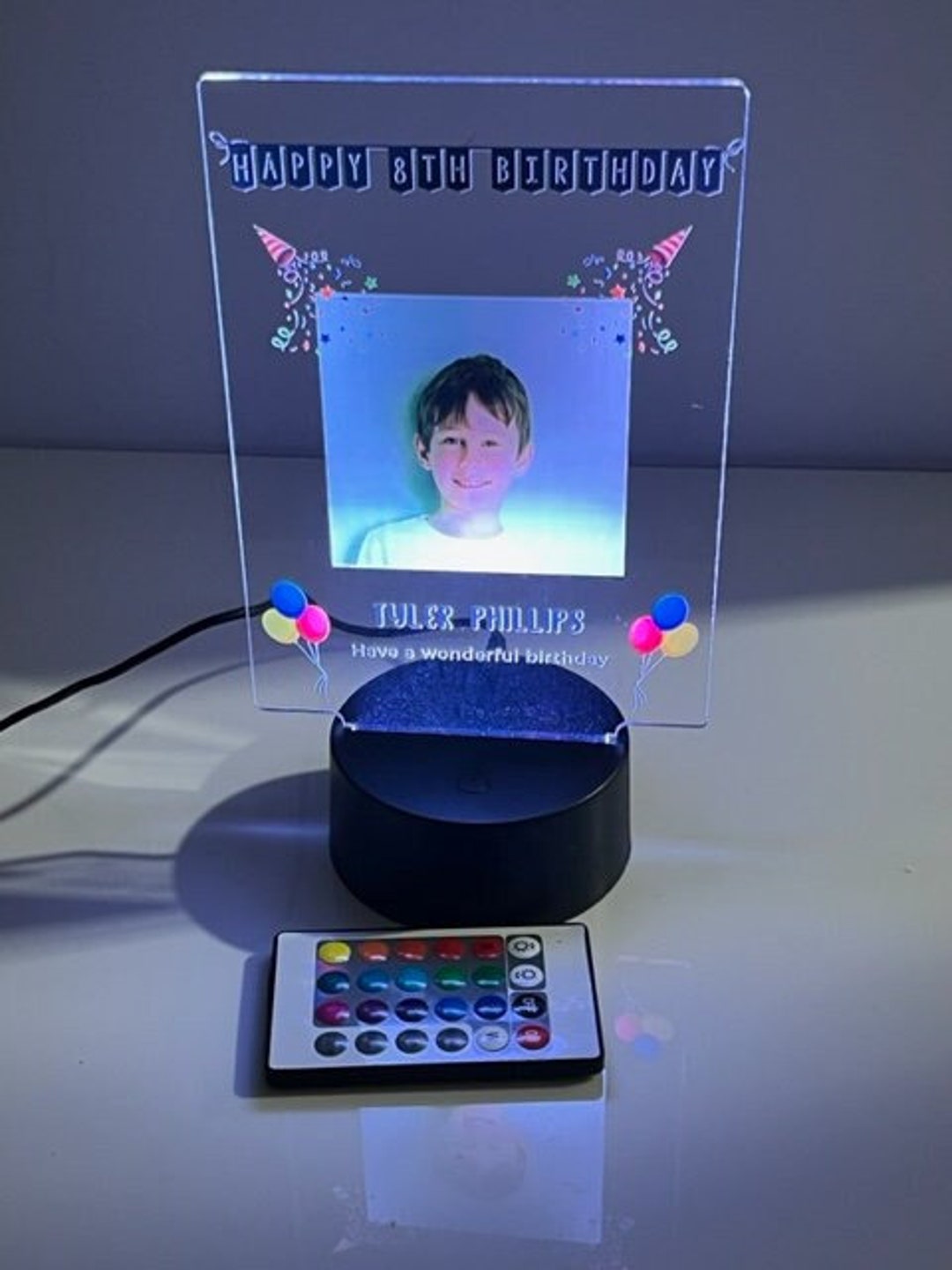 Custom Photo Picture & Name Night Light up Lamp 16 Colors LED ...