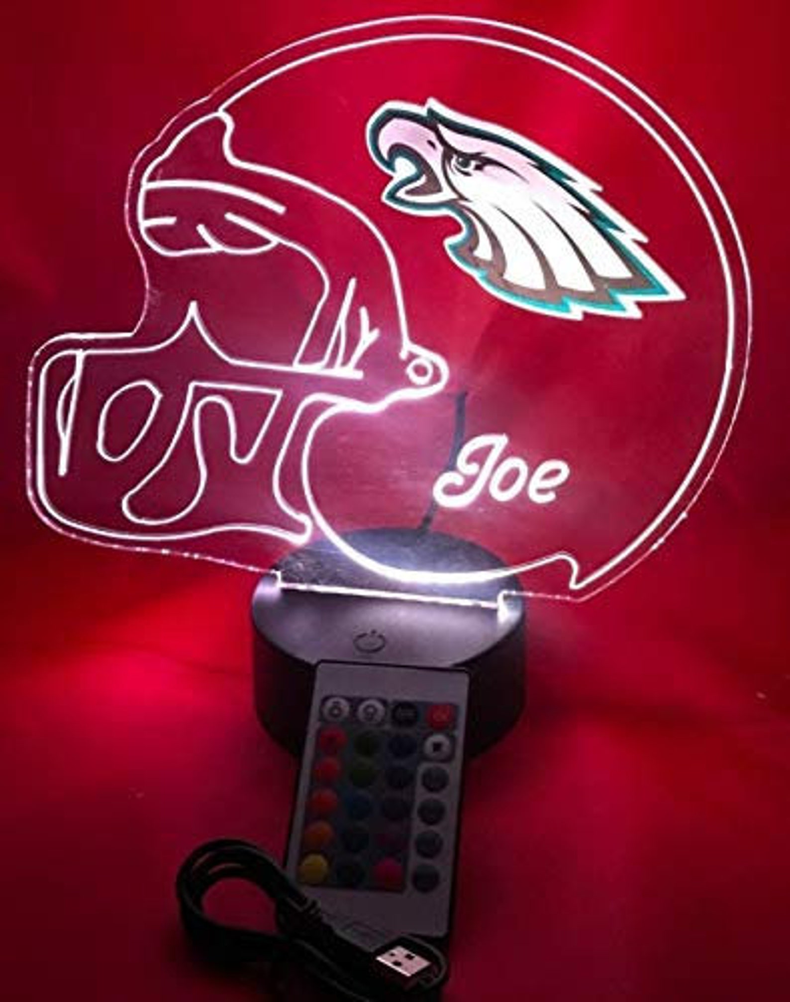 Philadelphia Eagles Night Light Up Table Lamp Football Helmet | Etsy