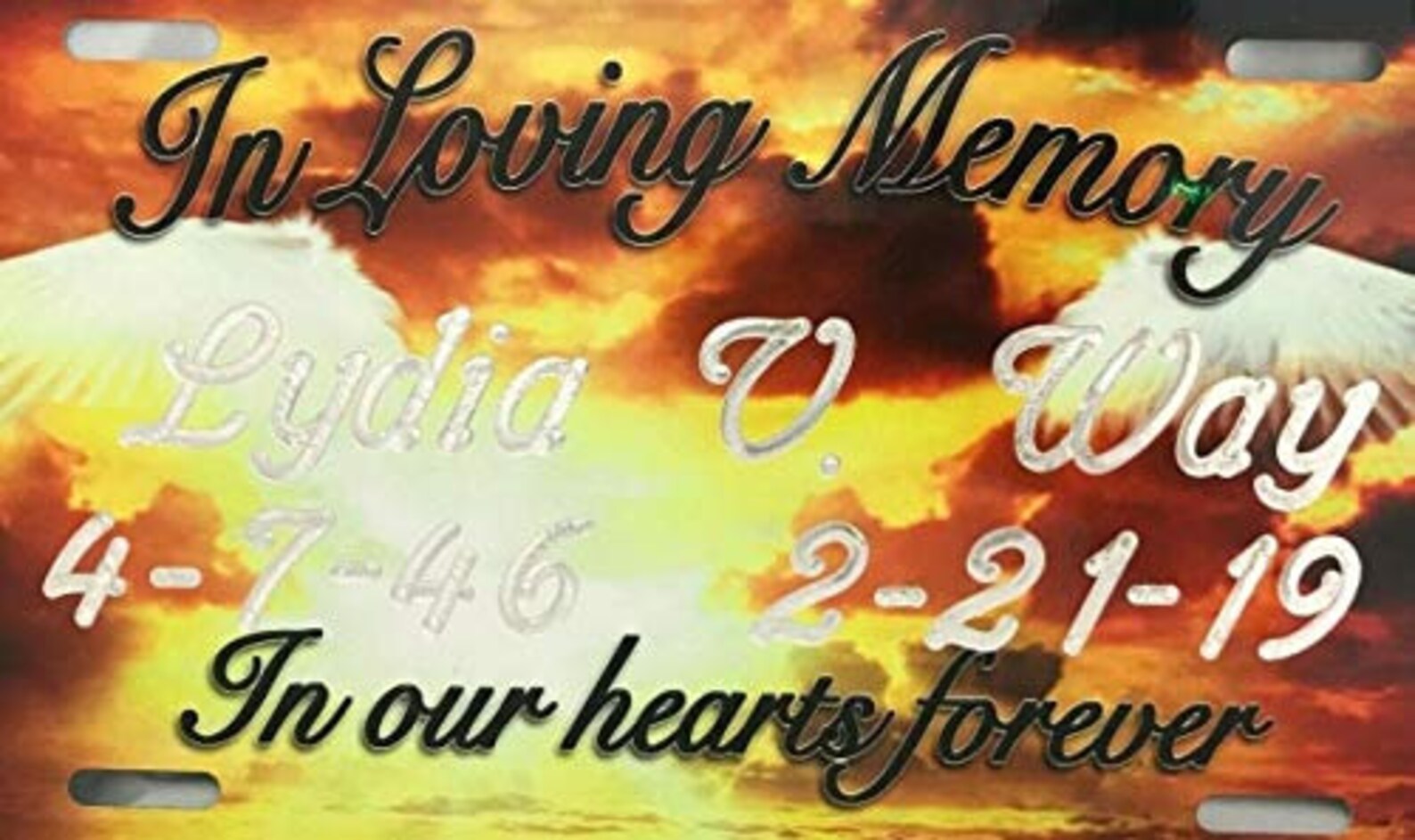 In Loving Memory R.I.P Personalized Custom License Vanity - Etsy