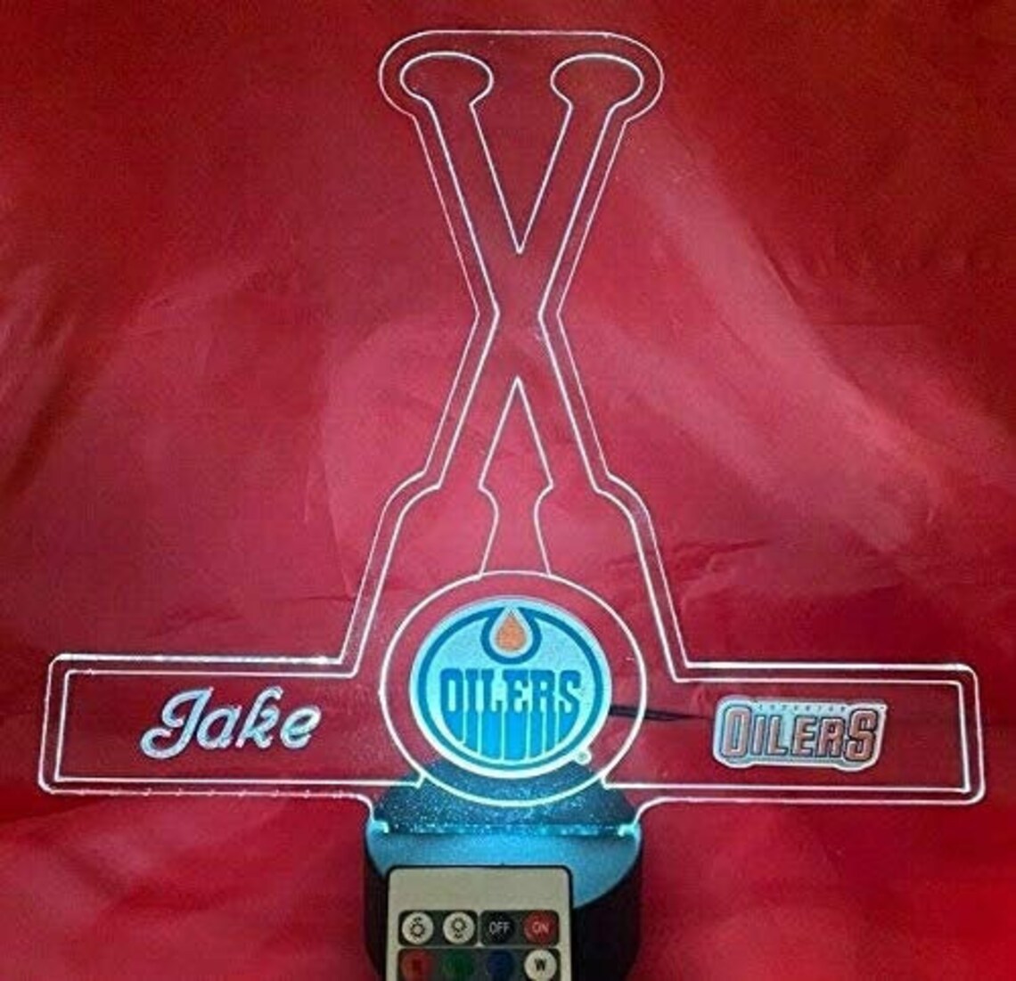 Edmonton Oilers Hockey Sticks Sports Night Light up Table Lamp | Etsy