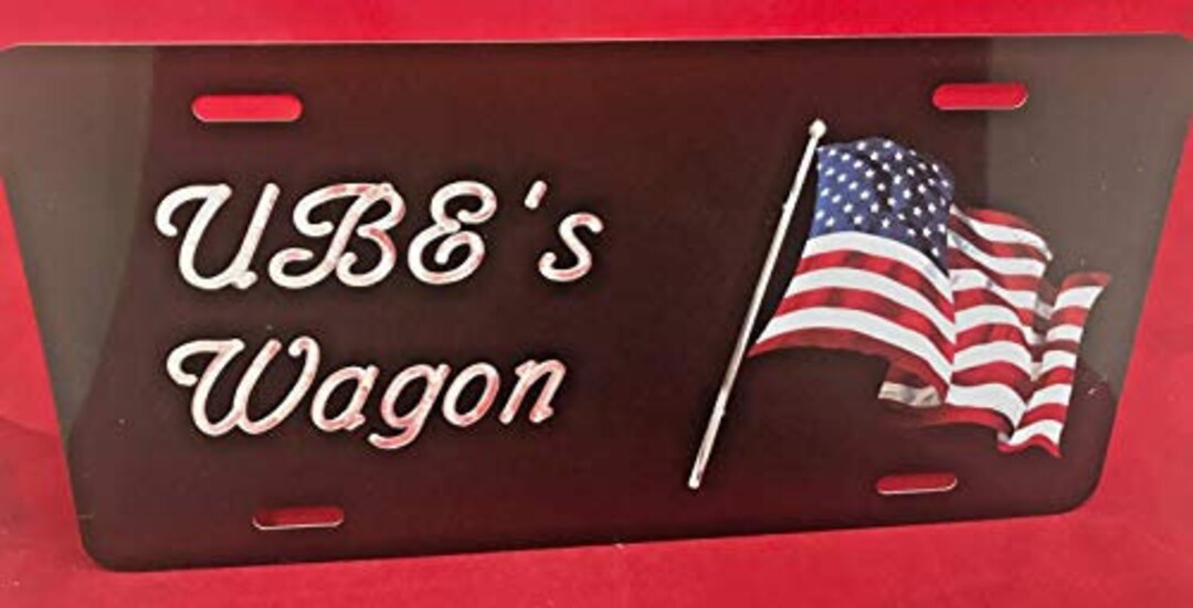 American USA Flag Personalized Custom License Vanity Plate Free ...