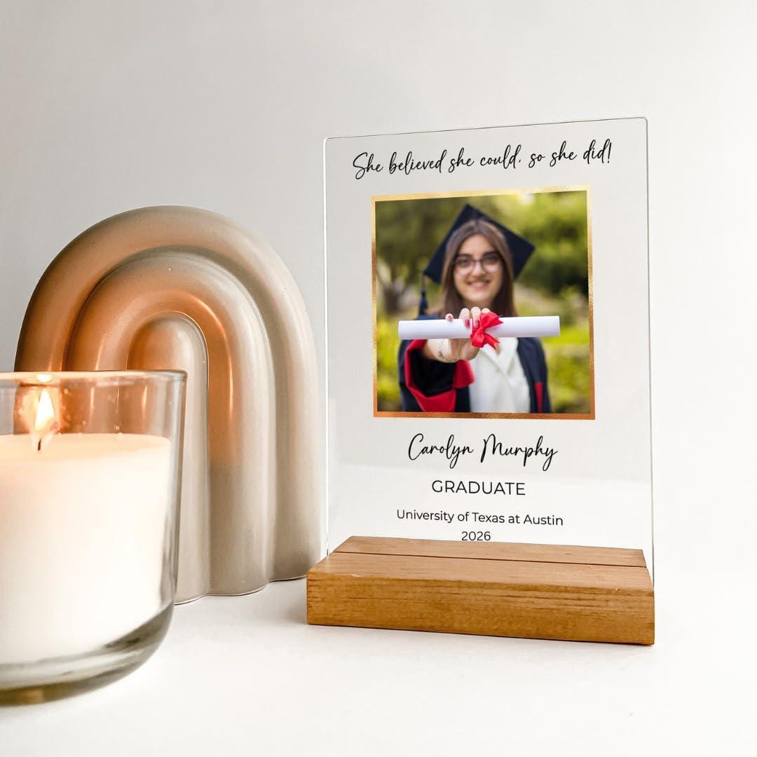 Personalized Wood Desk Stand Custom Graduation Cap Tassel Diploma Grad ...