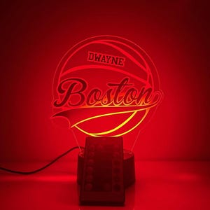 Boston Basketball Player Fan Sports Themed Ball Team Lamp Night Light ...