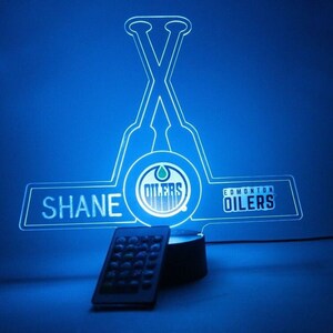 Edmonton Oilers Hockey Sticks Sports Night Light up Table Lamp - Etsy