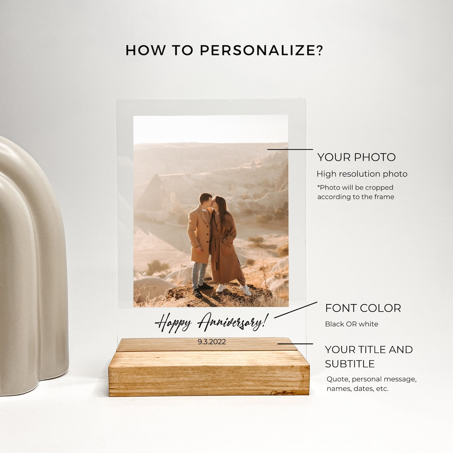 Personalized Photo Plaque W/ Stand Couple Gift, Gift for Him , Photo ...