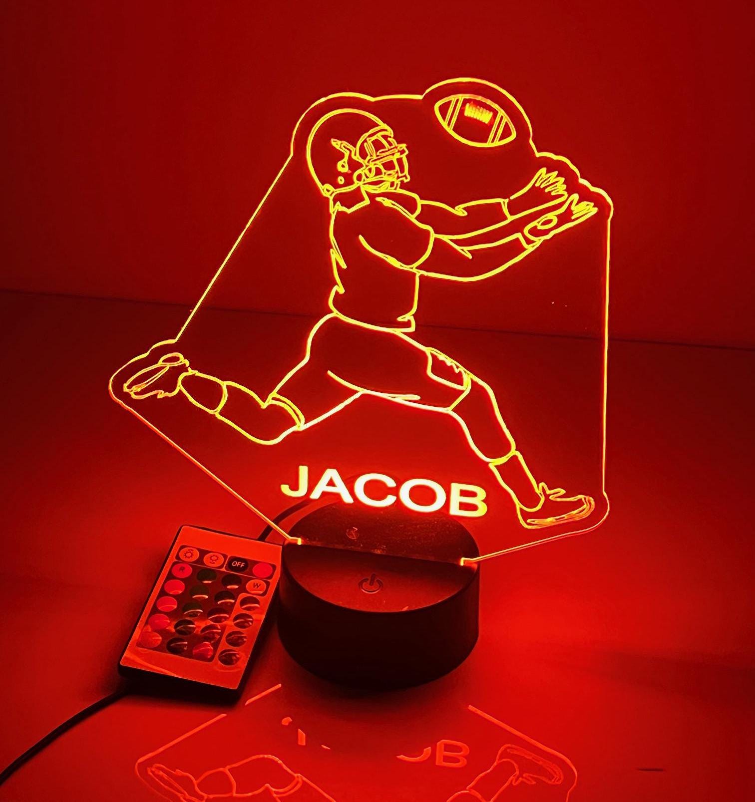 Football Player Sports Team Fan Night Light up Table Desk Lamp LED ...