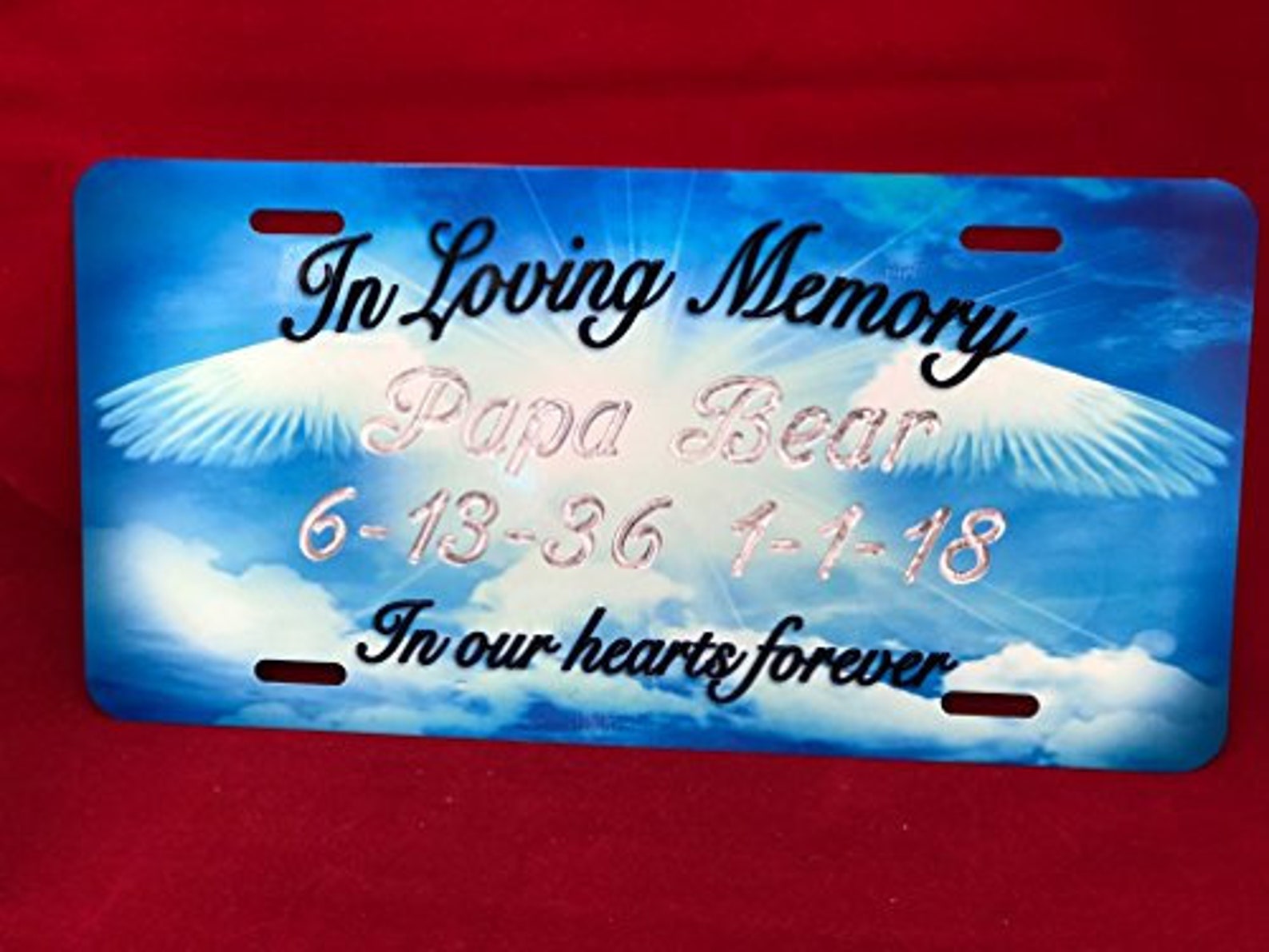 In Loving Memory R.I.P Personalized Custom License Vanity - Etsy