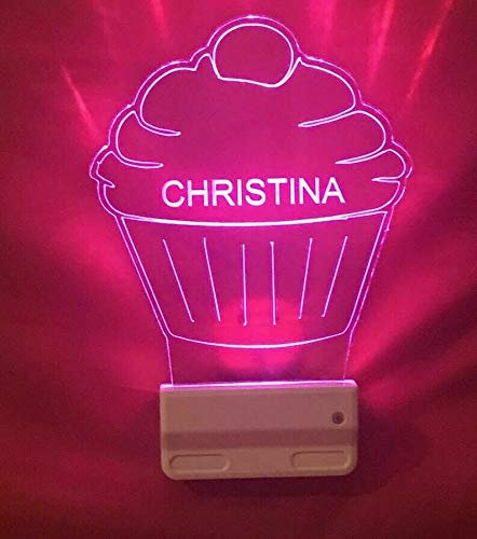 Cupcake Night Light Multi Color Personalized LED Wall Plug-in | Etsy
