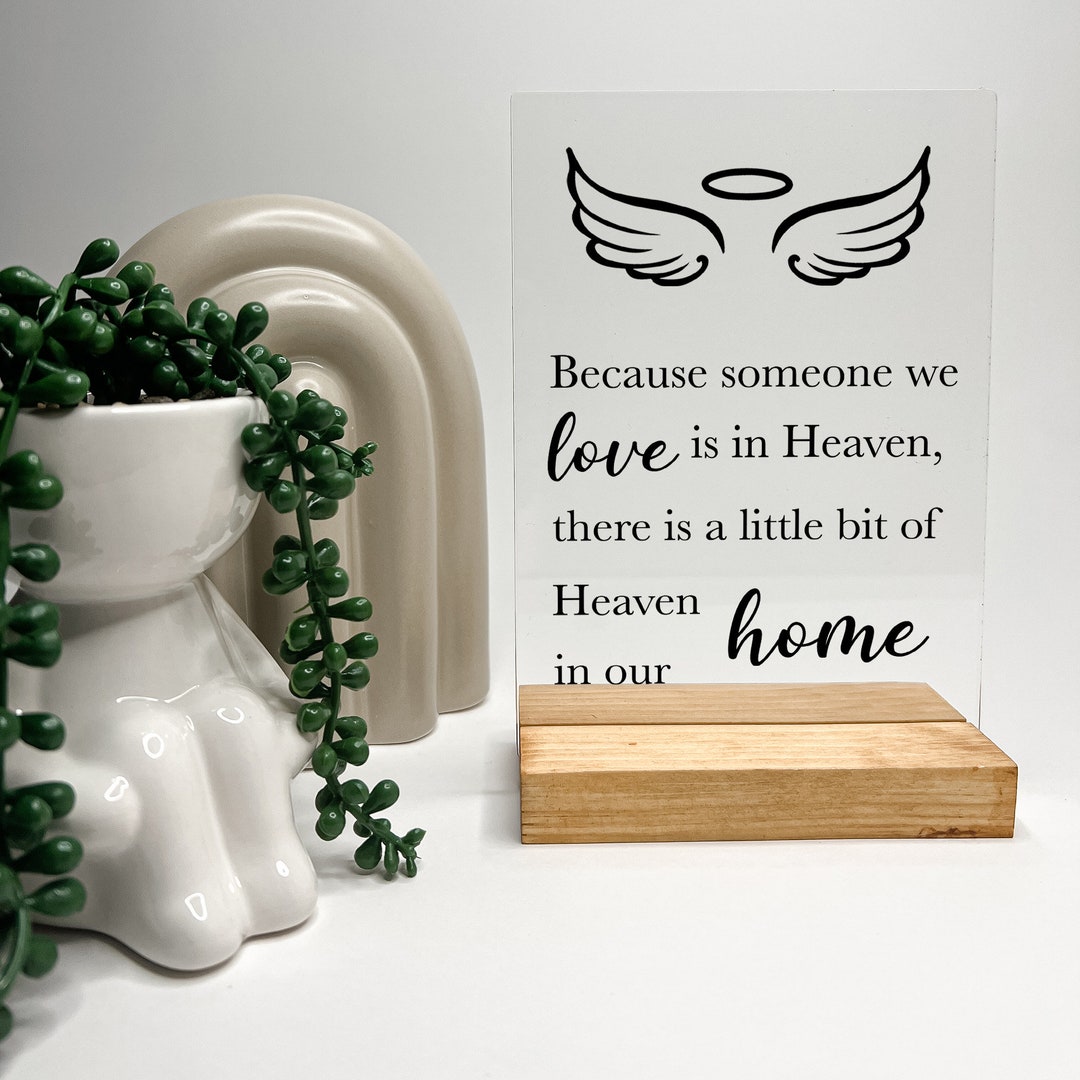 Custom Personalized Wood Stand Plaque in Loving Memory Rest in Peace ...