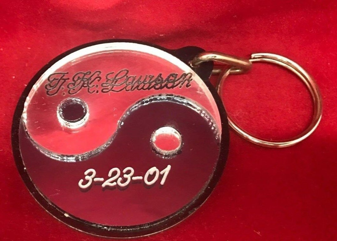 Yin Yang Keychain Personalized Custom Name Free Engraved Key Chain Any ...