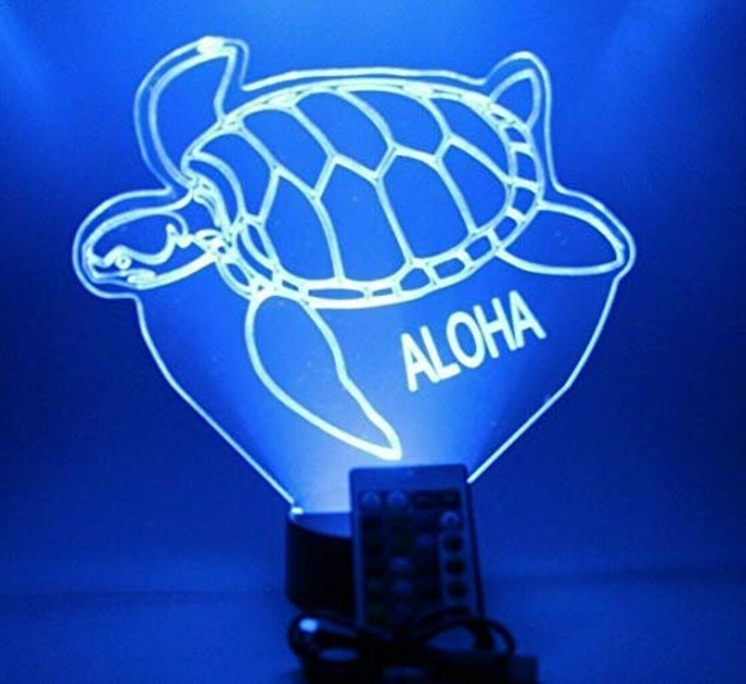Sea Turtle Night Light up Table Desk Lamp LED Personalized Free ...