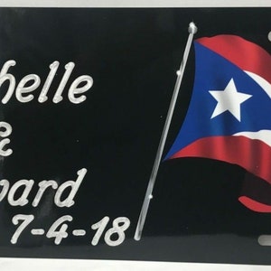 Puerto Rico Flag Personalized Custom License Vanity Plate Free Engraved ...