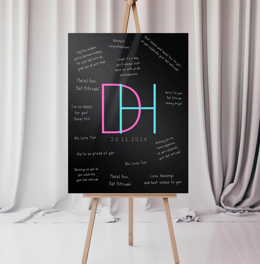 Acrylic Party Signature Sign in Boards With Logo Personalized Custom ...