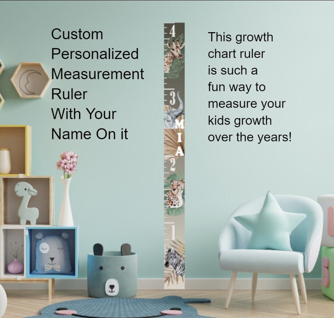 Custom Personalized Measurement Ruler Premium Acrylic Zoo Safari ...