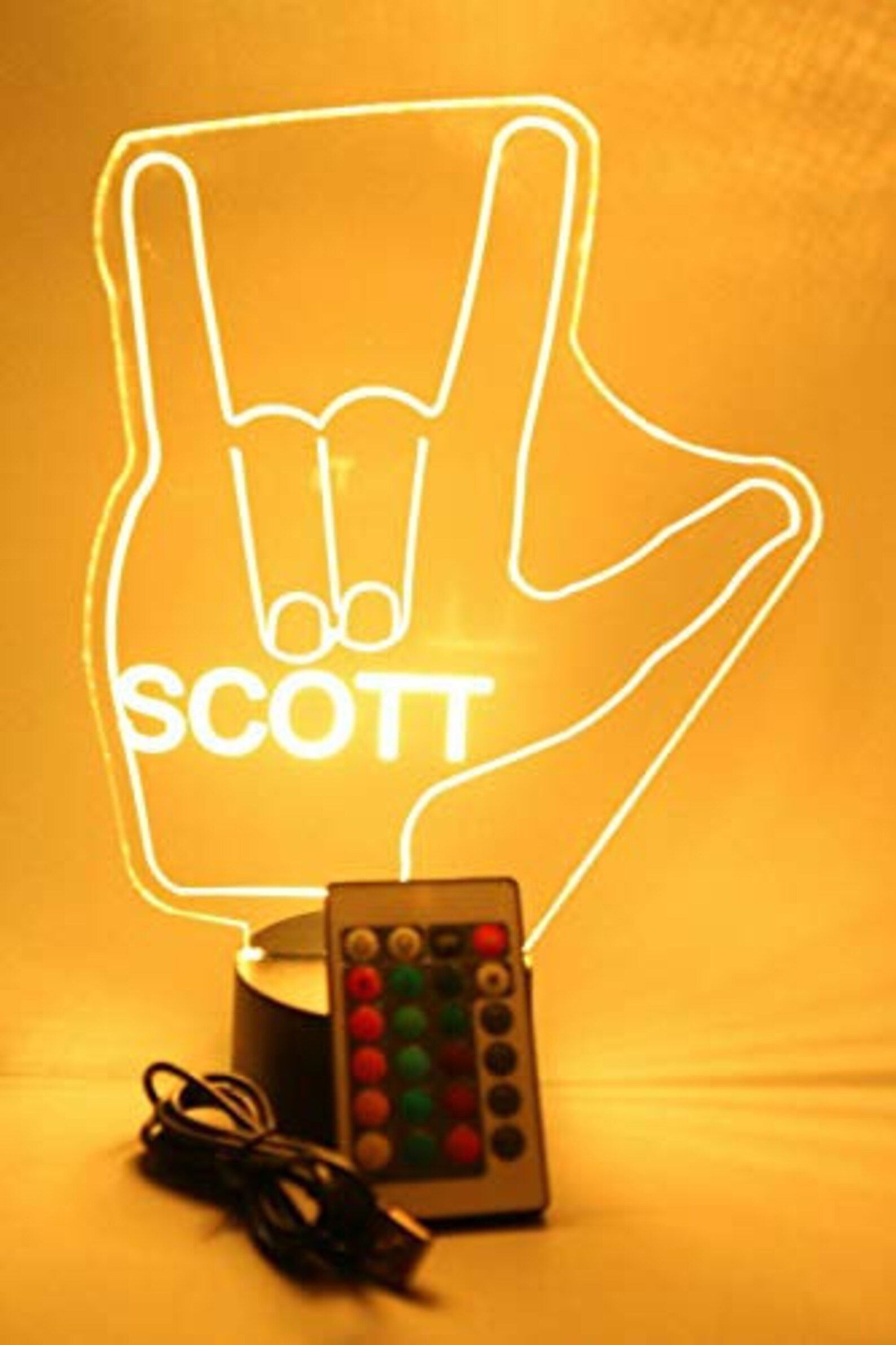 I Love You Hand Sign Language Night Light Up Table Desk Lamp | Etsy