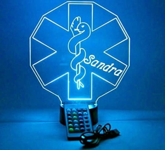 EMT Emergency Medical Services Night Light up Table Desk Lamp | Etsy