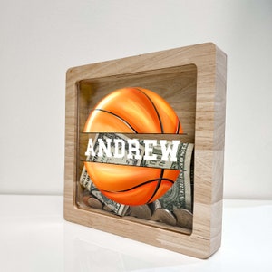 Personalized Savings Piggy Bank Money Box, Basketball Sports Team ...