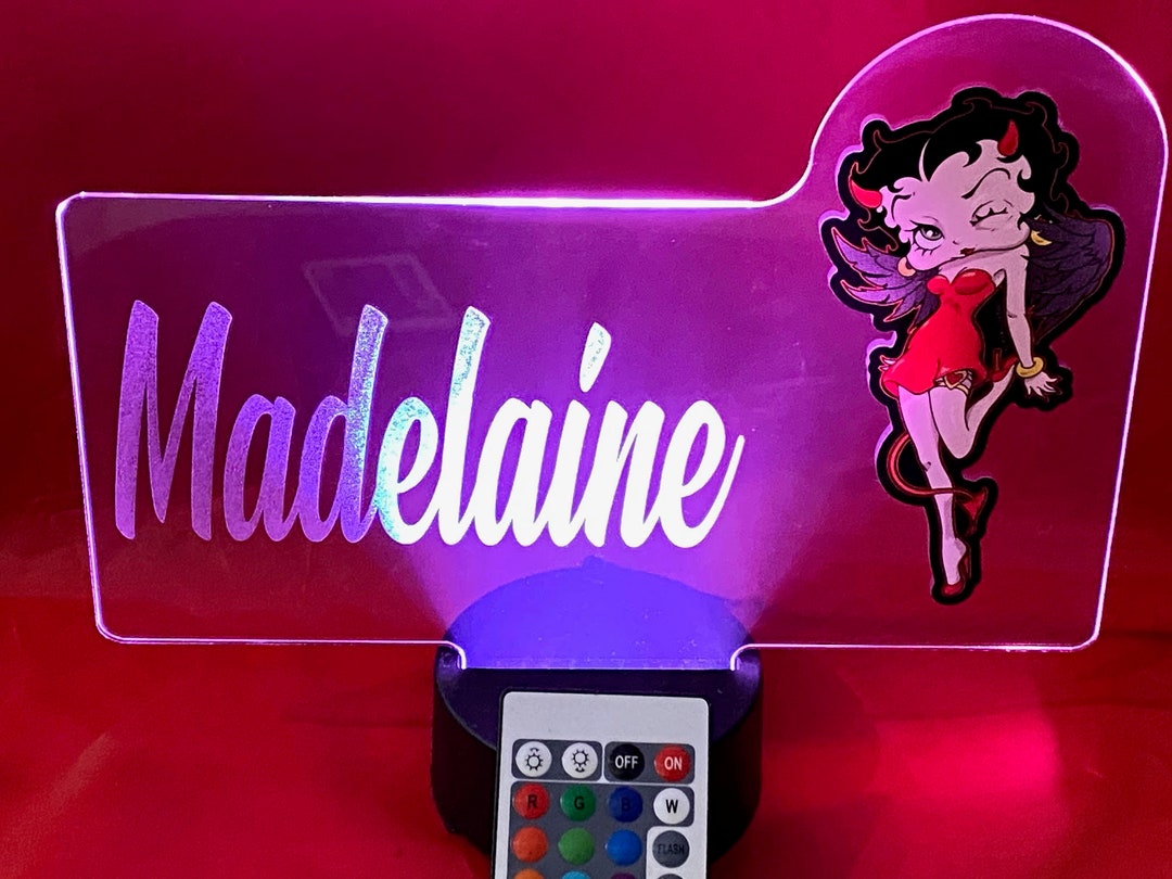 Betty Boop Night Light up Table Desk Lamp LED Personalized Free ...