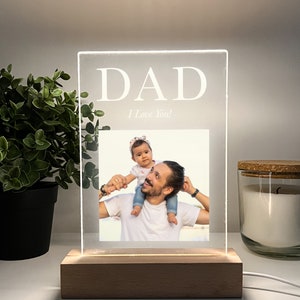 Custom Wood Light up Stand, Happy Father's Day Night Light, Best Dad in ...