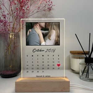 Custom Marriage Gift for Couples, Custom Calendar Night Light, Couples ...