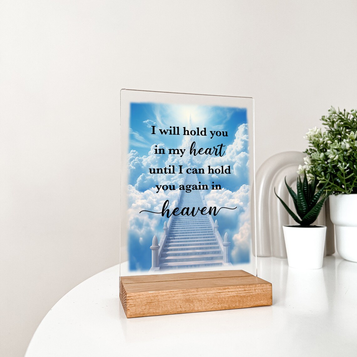 Custom Personalized Wood Stand Plaque in Loving Memory Rest in Peace ...