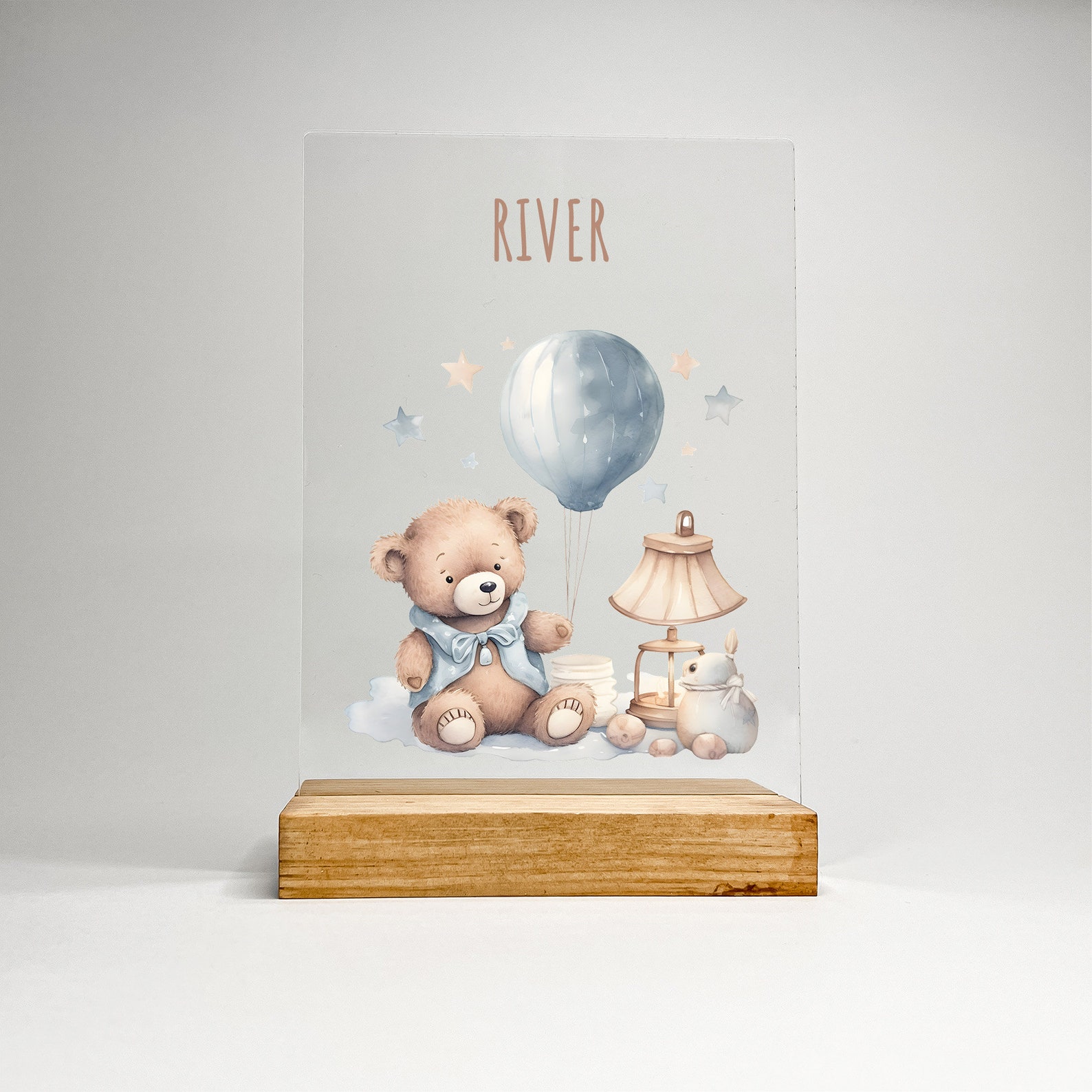 Cute Custom Personalized Name LED Wood Stand Sign Lamb Sheep Safari ...