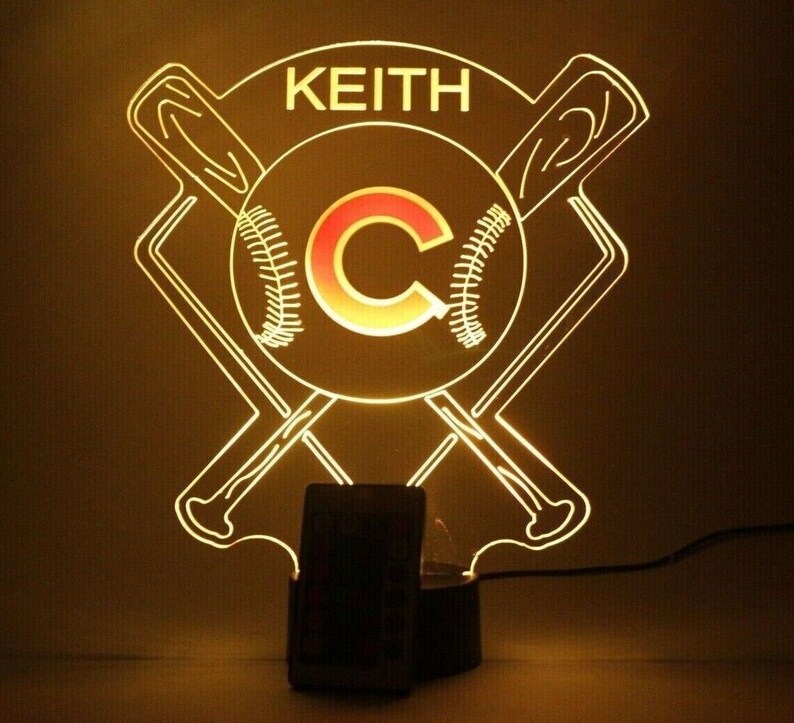 Chicago Cubs Night Light up Table Lamp Baseball Stadium Sports - Etsy