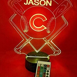 Chicago Cubs Night Light up Table Lamp Baseball Stadium Sports | Etsy