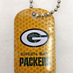 Green Bay Packers Football Dog Tag Chain Personalized Custom Name Free ...