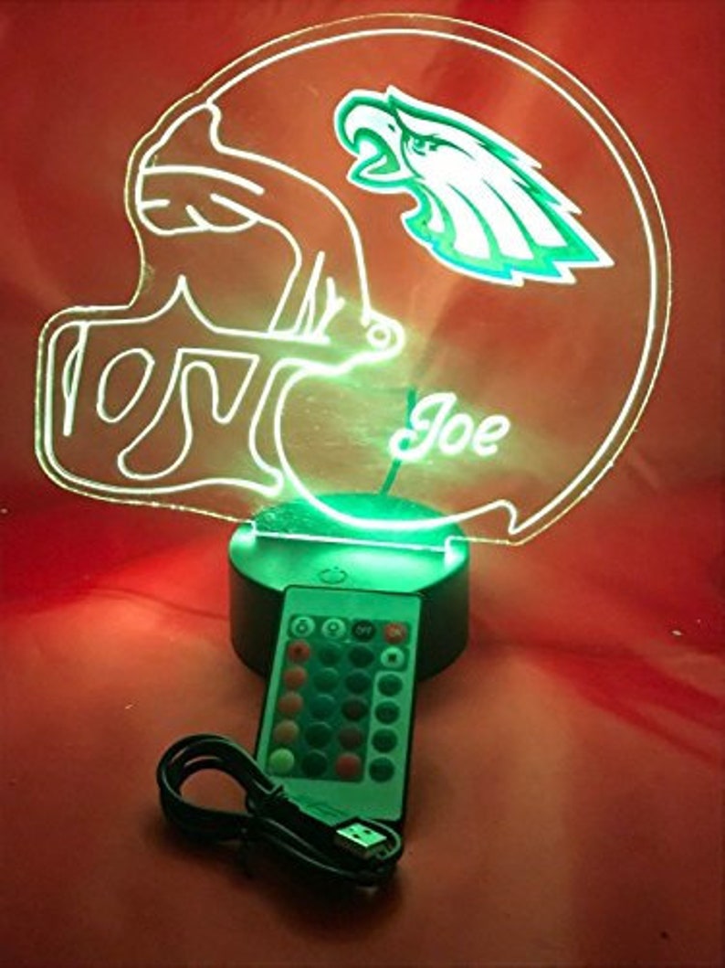 Philadelphia Eagles Night Light Up Table Lamp Football Helmet | Etsy